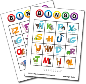 Bingo de letras para imprimir PDF
