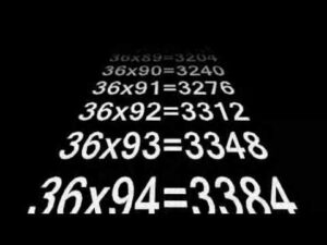 Tabla del 36 de multiplicar